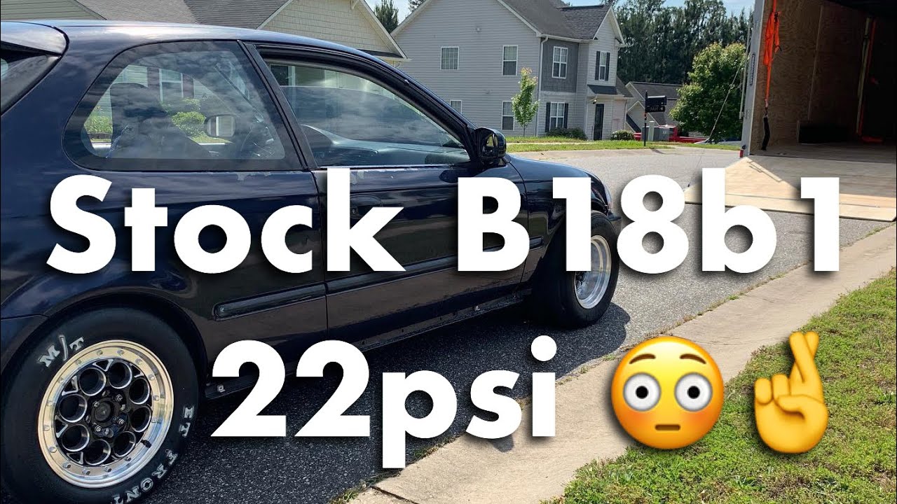 Turbo Civic Stock B18b1 22psi at Shady Side Dragway - YouTube
