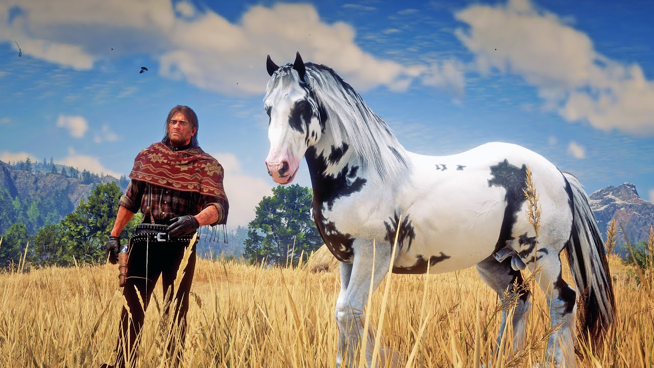 Arthur Morgan Finds and Tames Splashed Piebald Gypsy Cob Horses at ...