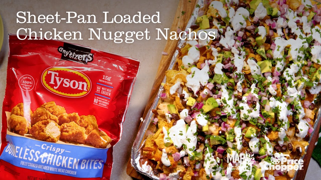 Sheet Pan Loaded Chicken Nugget Nachos - YouTube