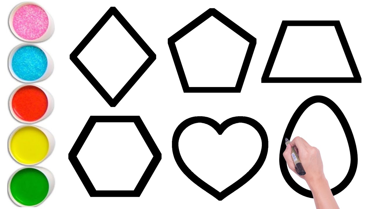 Learn Shapes Colors educational video for kids | 2d shapes drawing ...