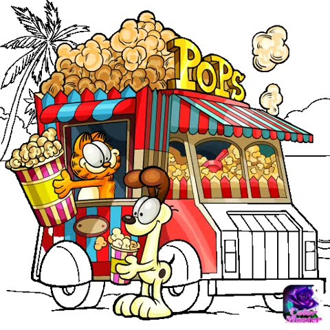 colour master: Garfield popcorn Truck Timelapse #garfield #coloring ...