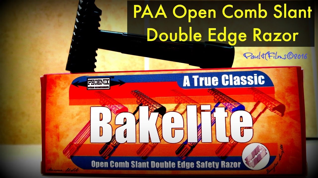 Phoenix "New" Bakelite Open Comb Slant DE Razor - YouTube