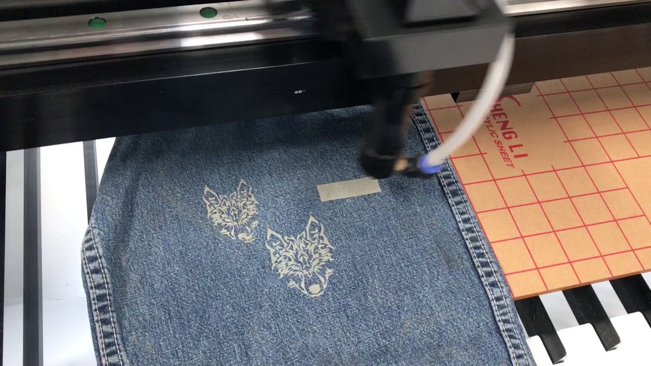 laser engraving cloth material - YouTube
