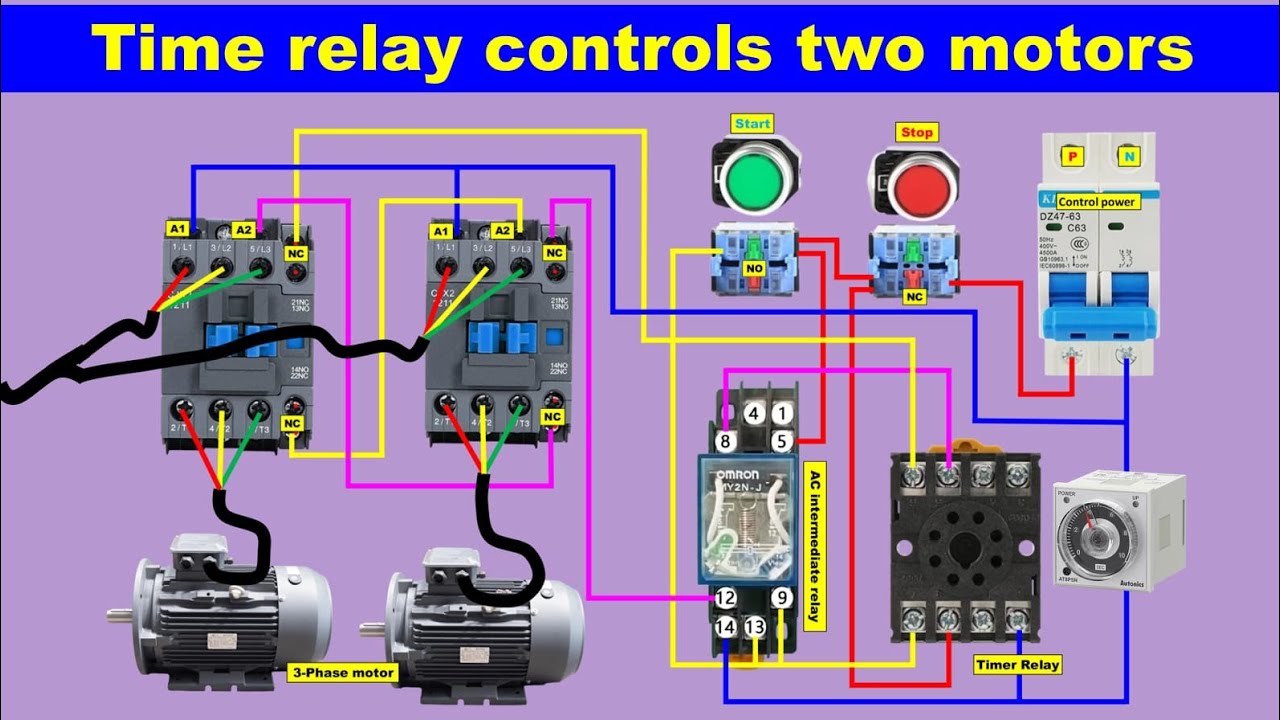 Control 2 Motors in Sequence after Time Delay/ time on delay control ...