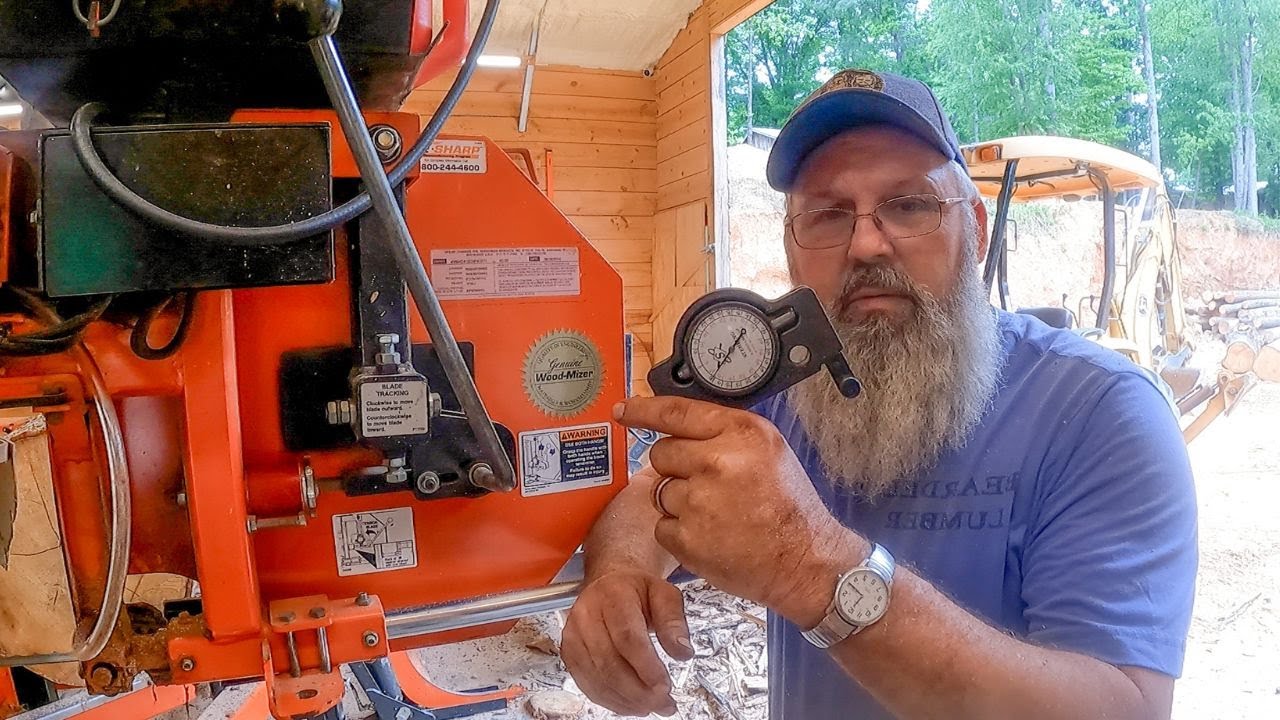 How to change and tension a saw blade on a WoodMizer Lt35 Sawmill ...