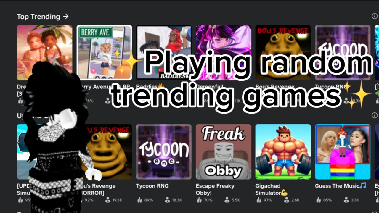 Playing random trending games! (100 sub special) - YouTube