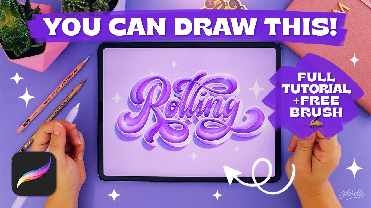 Draw a 3D Bevel word in Procreate 🛼 | Step-by-step Tutorial + FREE ...