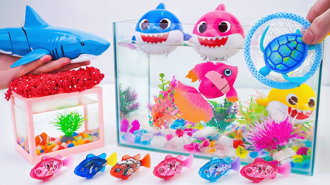 [🐋toy asmr🐋] ZURU Robo Alive Whale Shark & Baby Shark Pinkfong & Robo ...