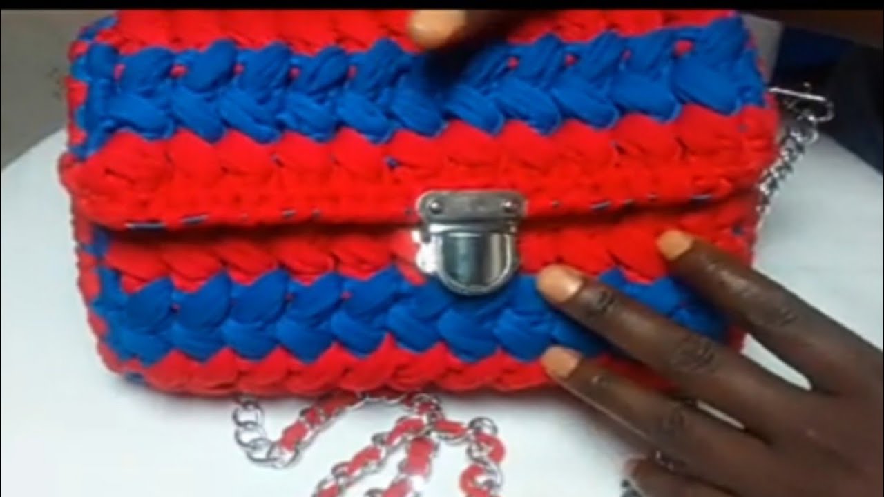 learn how to crochet puff stitch bag for beginners' video - YouTube