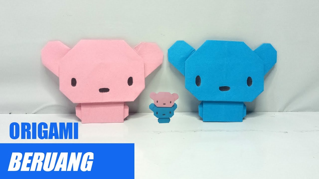 Cara Membuat Origami Beruang Mudah | Origami Bear - YouTube