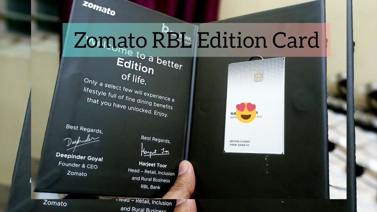 Zomato RBL Edition Card Lifetime Free credit card Review and unboxing ...