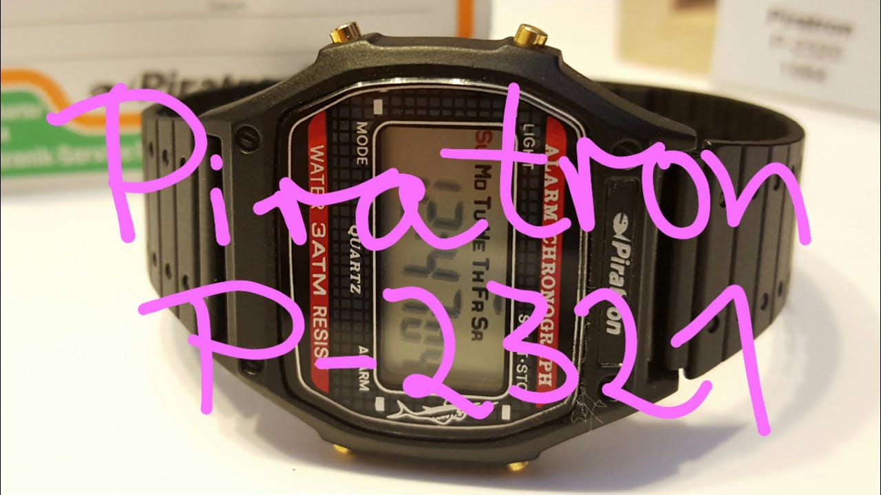 Piratron P-2321Vintage Digital Watch LCD 80s - YouTube