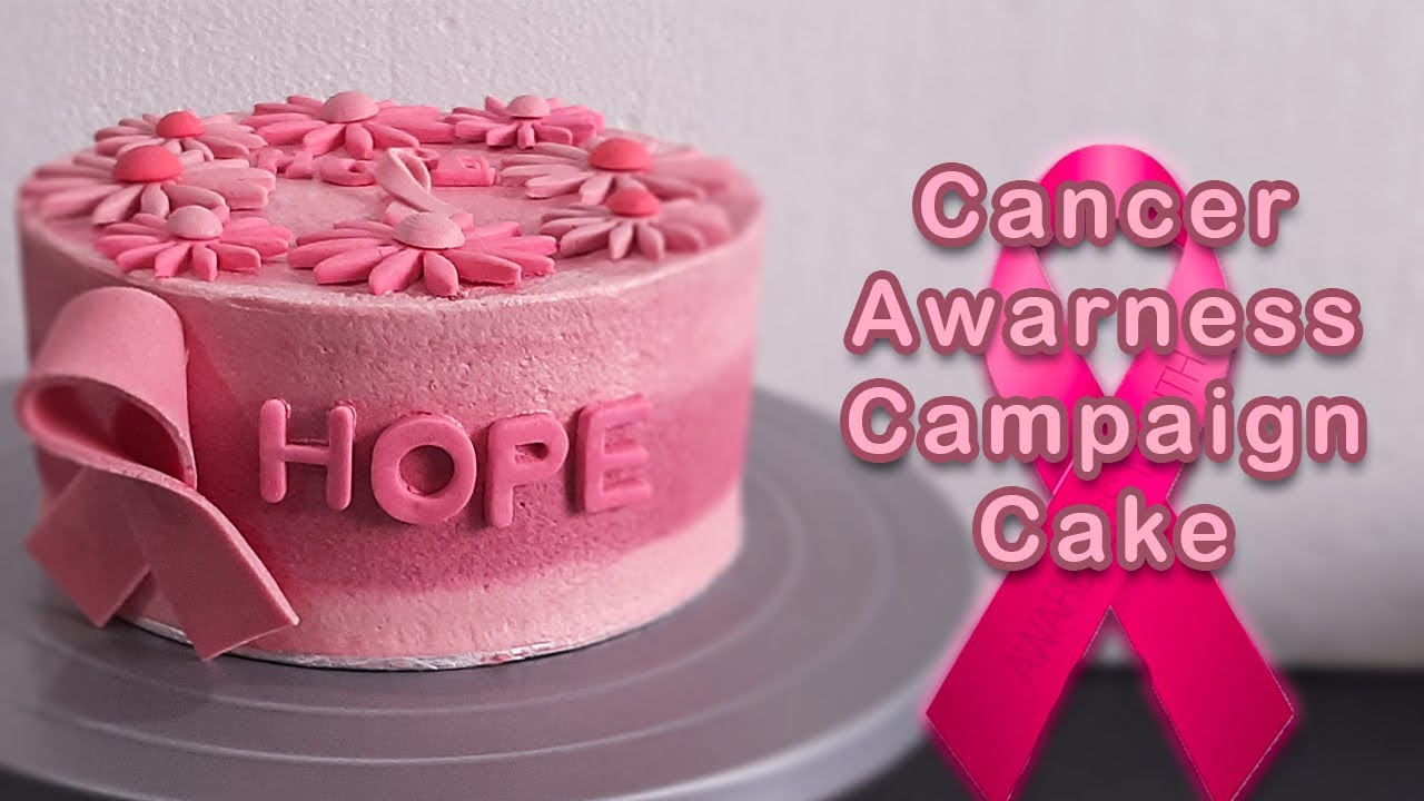 Cancer Awareness Campaign Cake / Butter Cream Frosting - YouTube