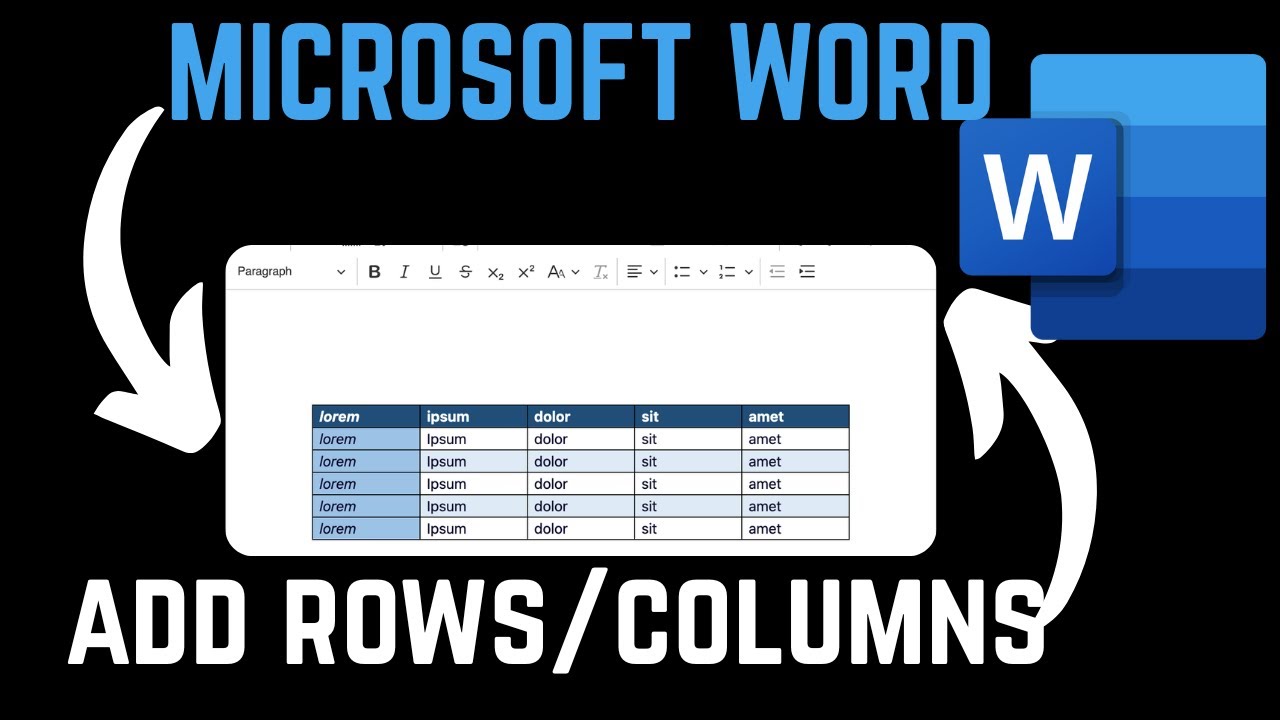 How To Add Rows And Columns On Table In Microsoft Word - YouTube
