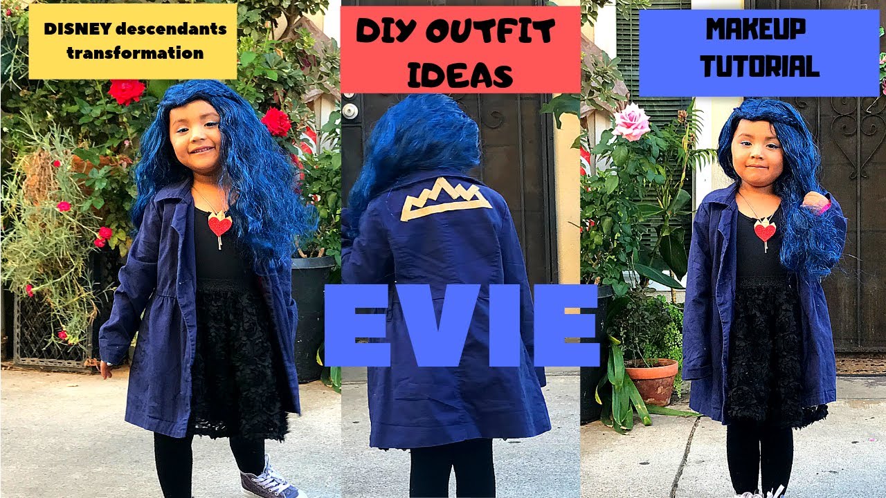 DESCENDANTS EVIE MAKEUP TUTORIAL/DIY EASY OUTFIT AND MAKEUP - YouTube