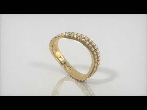 Mivoleti - Ayla Round Diamond Yellow Gold Bands Ring