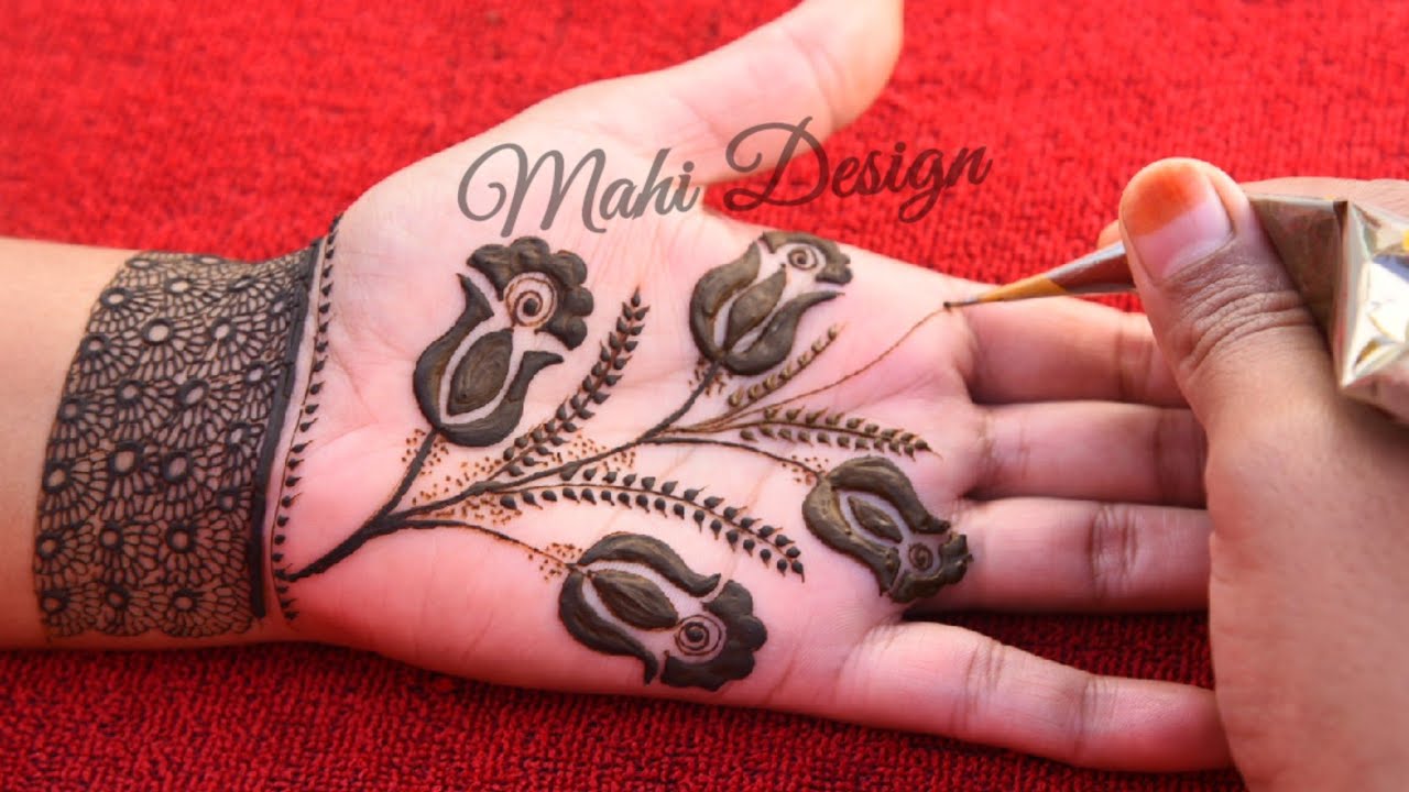 Mehndi wale hath || Beautiful flowers mehndi design for front hand || # ...