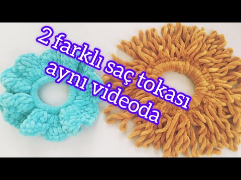 KADİFE İPLE SAÇ TOKASI,TOPUZ TOKA ÖRGÜSÜ iki farklı toka örgüsü aynı videoda