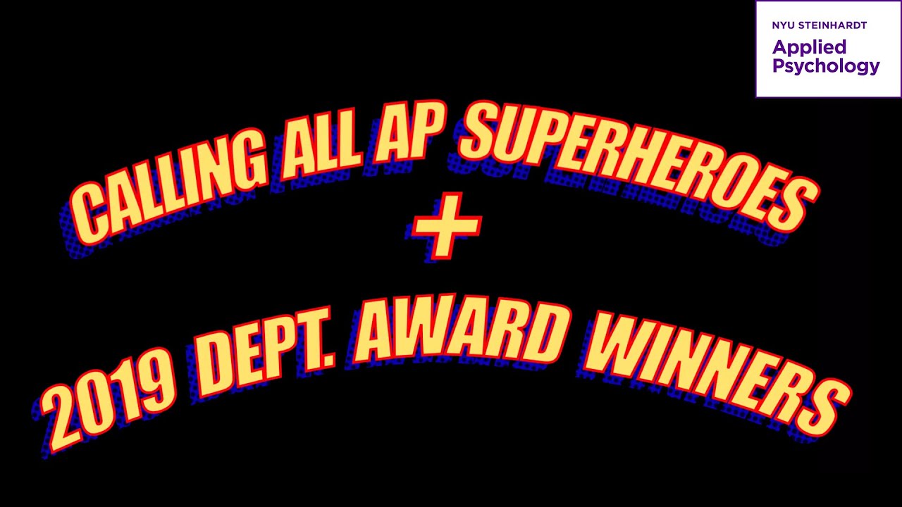 2019 Dept. of Applied Psychology Award Winners - YouTube