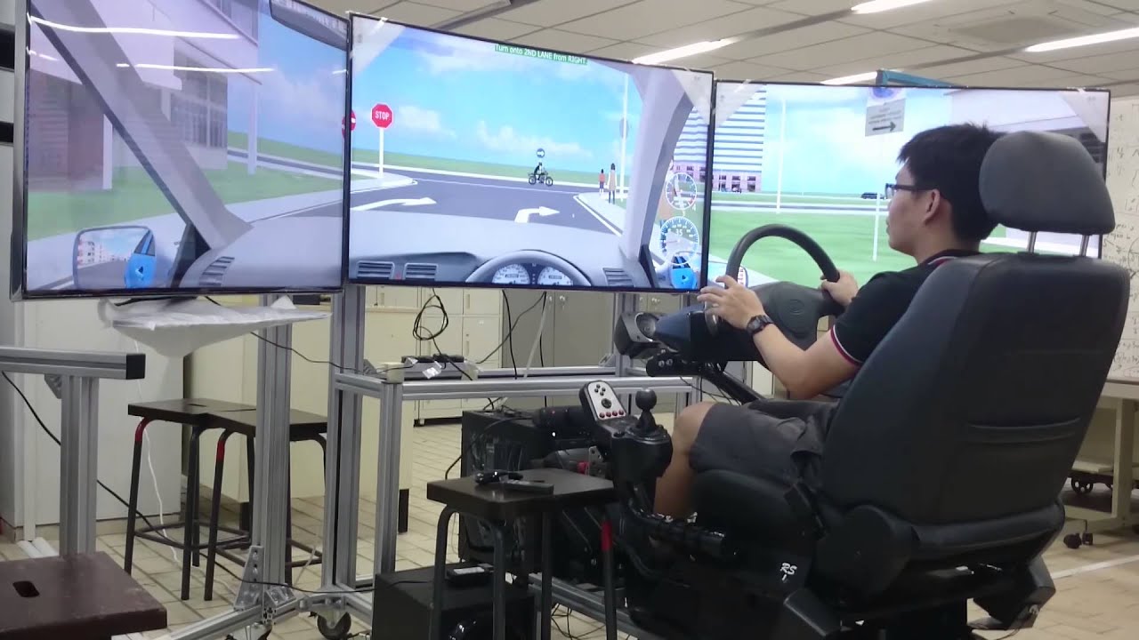 DIY Driving Simulator running UC-win/Road - YouTube