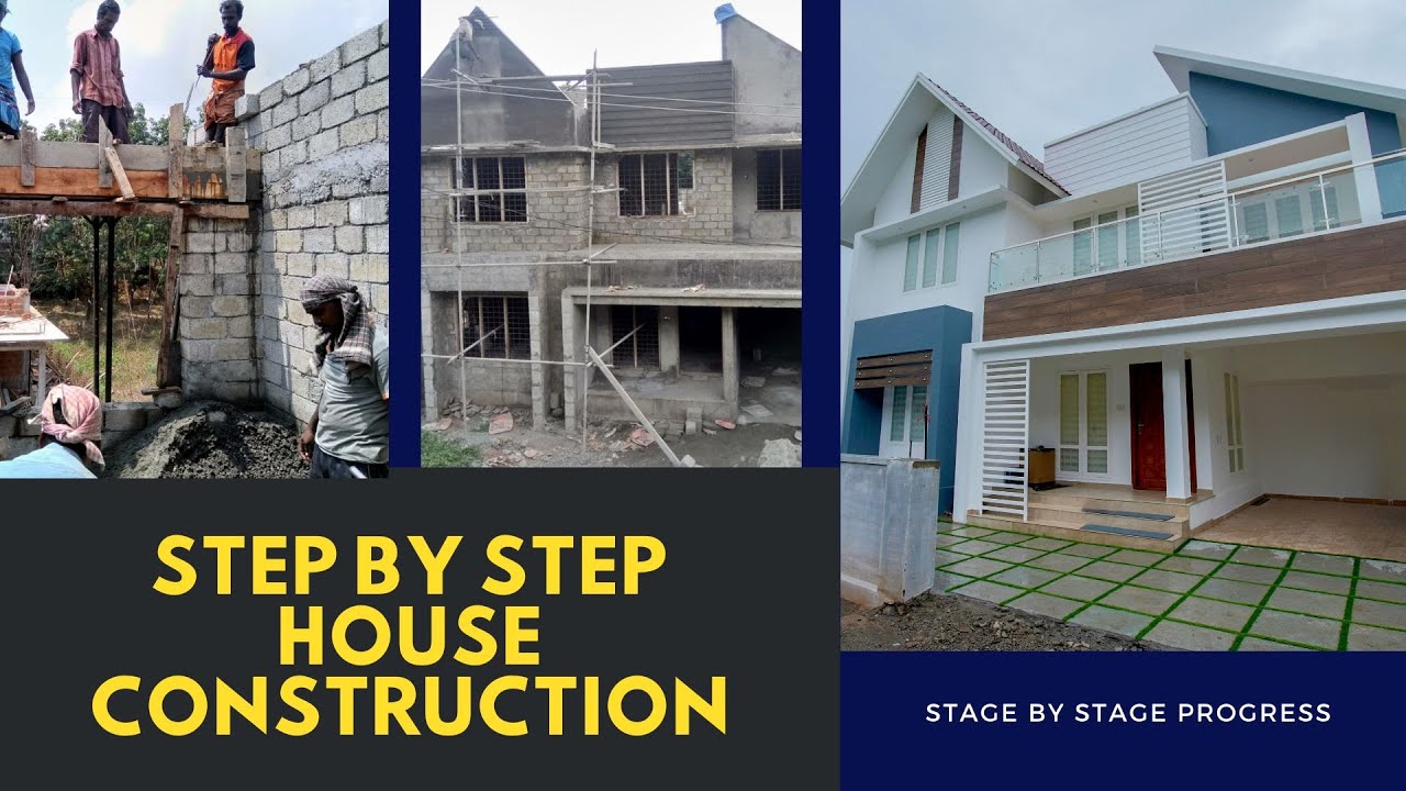 STEP BY STEP HOUSE CONSTRUCTION VIDEO | Full house Progress| വീട് പണി ...