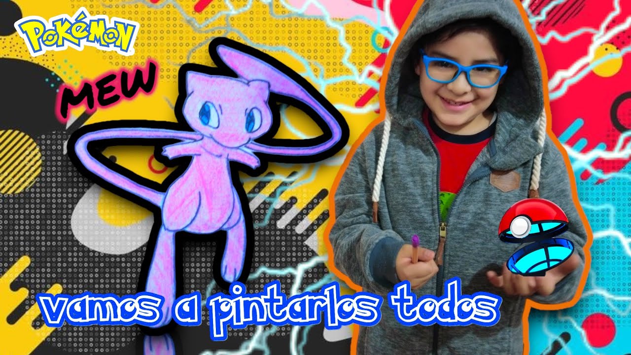 JPG - Como pintar colorear dibujo pokemon - 0151- mew - YouTube