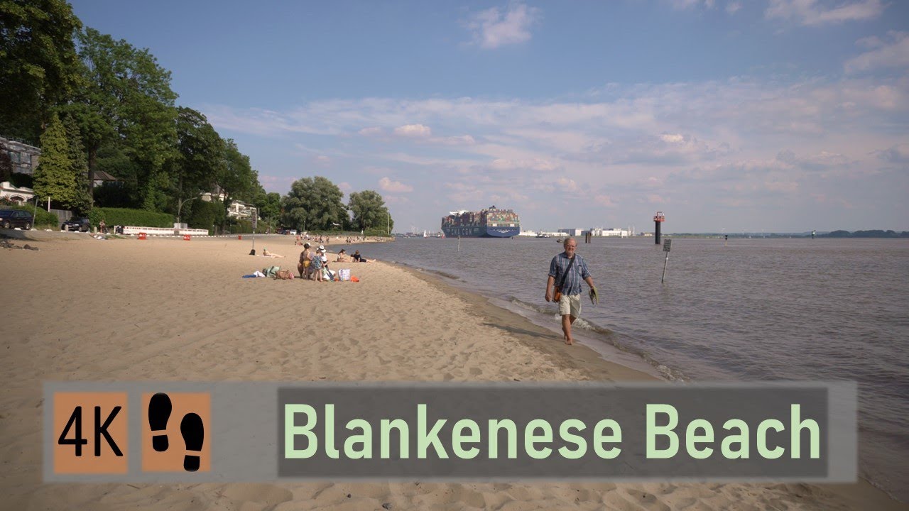 HAMBURG-BLANKENESE, Germany 🇩🇪 | 4K·60p | Sunny Beach at Elbe River ...