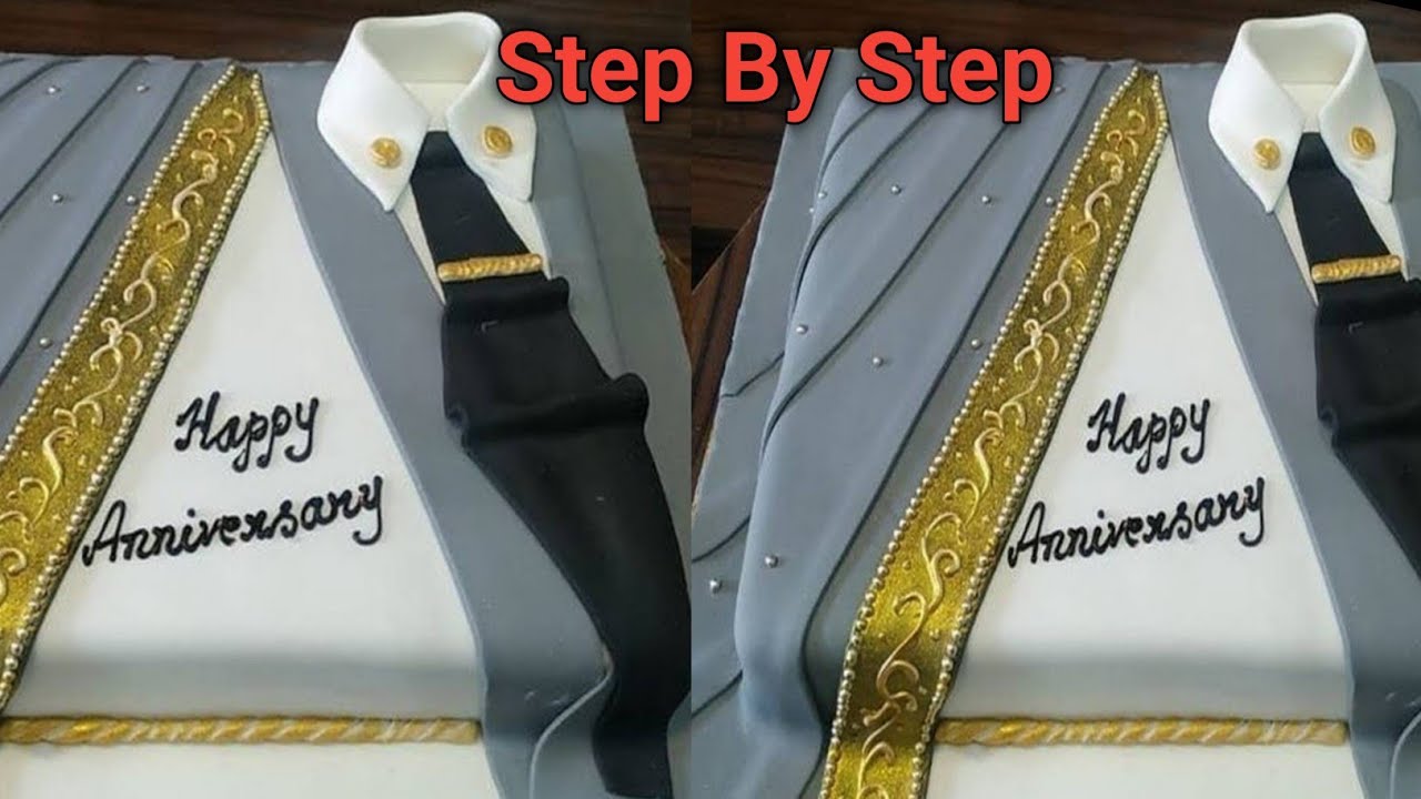 Anniversary Saree And Shirt Cake | Saree And Shirt Cake Tutorial ...