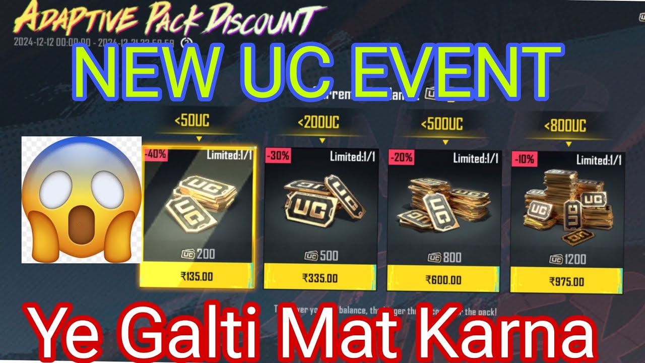new Uc Event Adaptive pack discount full detail & Secret trick - YouTube