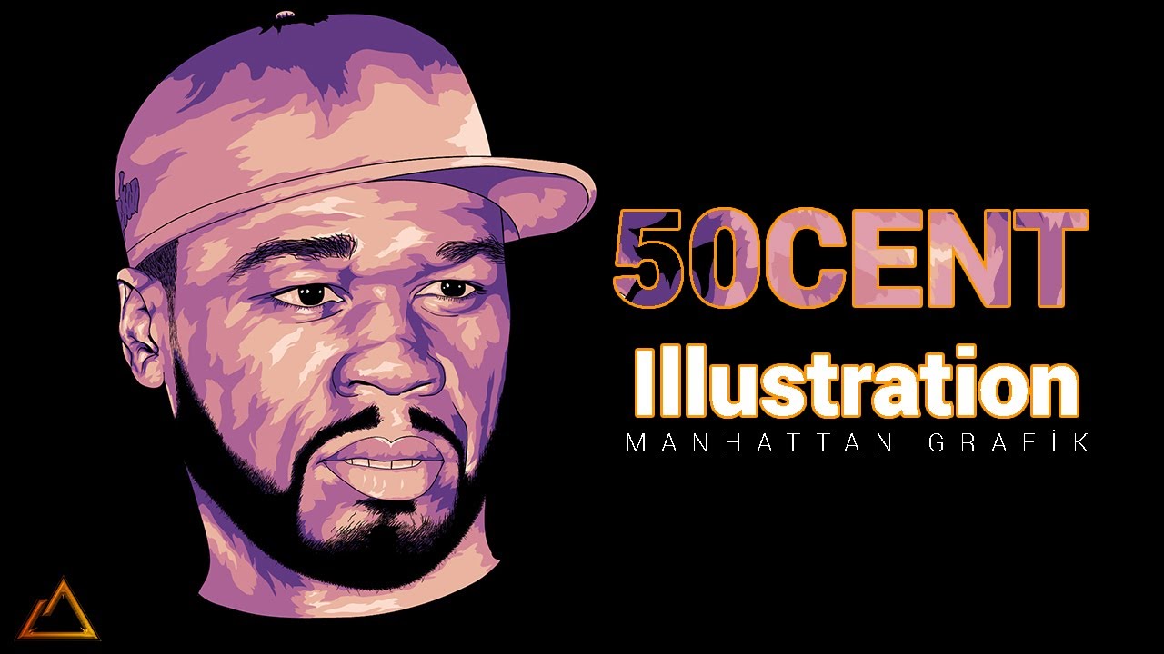 50 Cent Illustration #2 Shading - (How to create Vector Art / Vexel Art ...