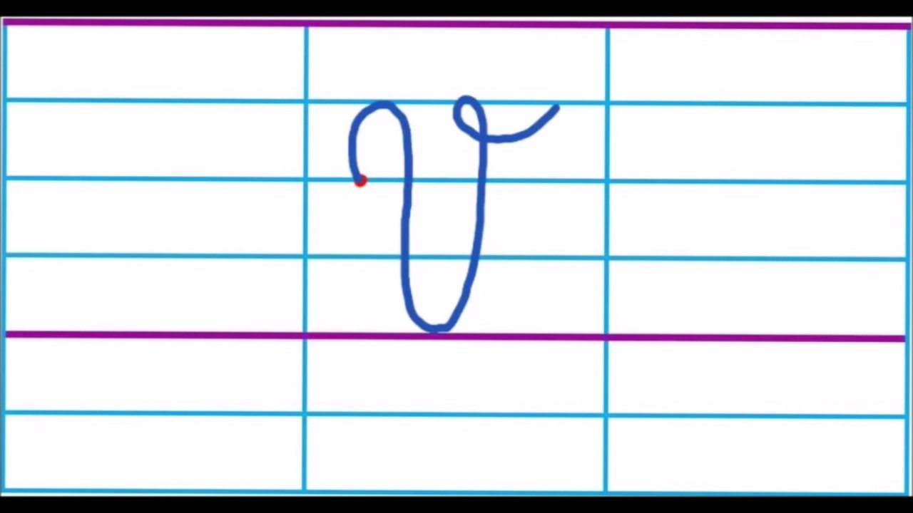 La lettre V en majuscule cursive - YouTube