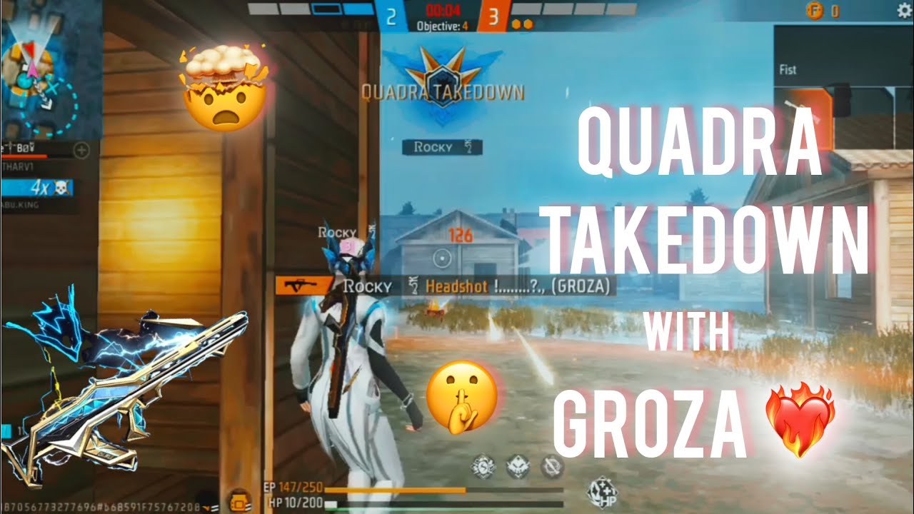 QUADRA TAKEDOWN WITH GROZA 🤯 | CS-RANK QUADRA KILL 🤫| 1V4 CLUTCH ...