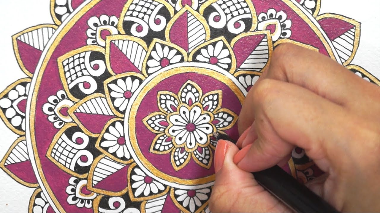 Learn to draw MANDALA ART for beginners || Easy acrylic mandala ...