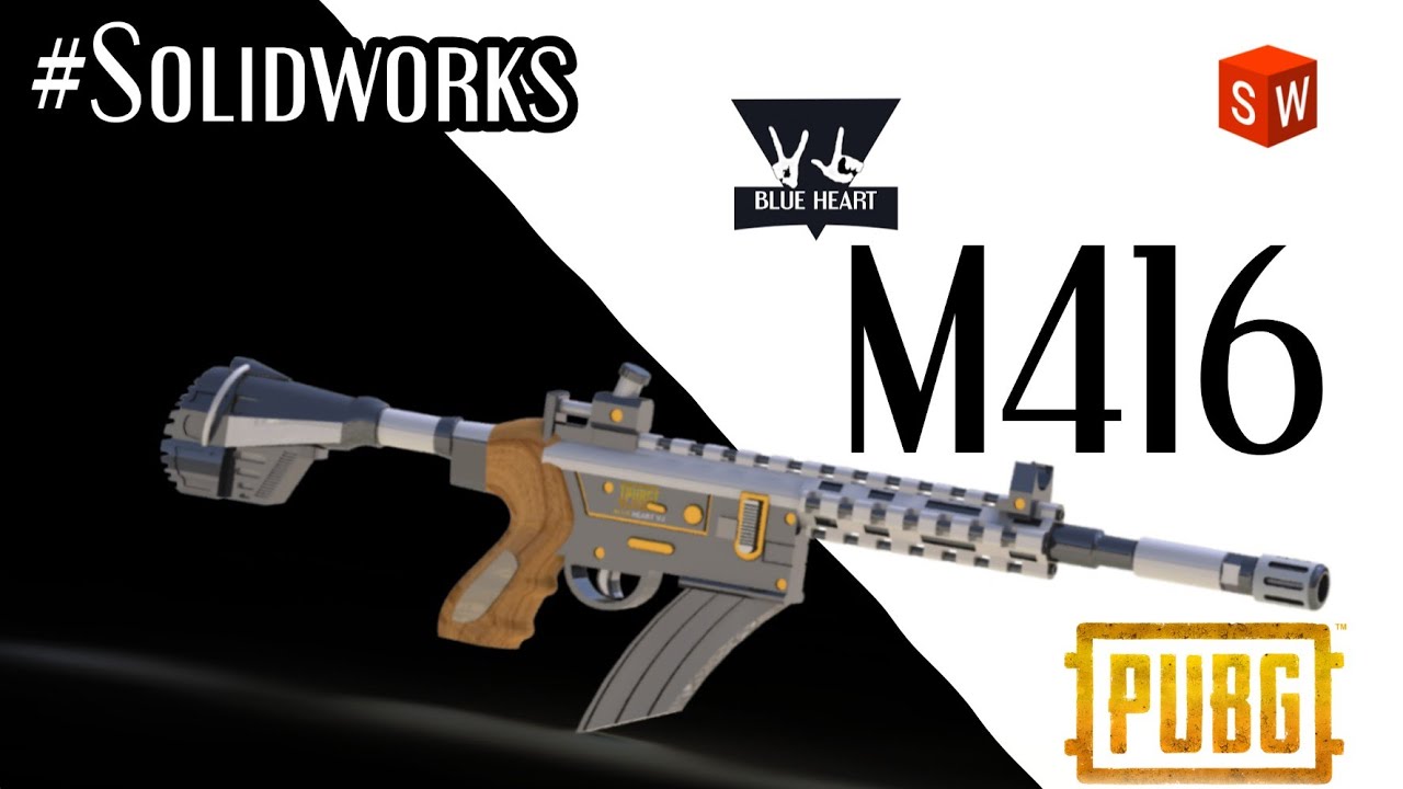Pubg M416 Gun Faster design | Solidworks | VJ Design - YouTube