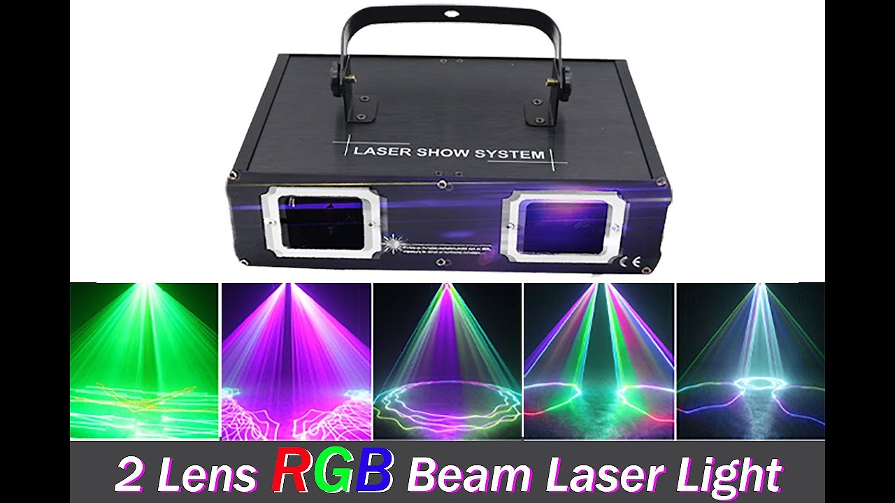 2 Lens Red Green Blue RGB Beam Laser Light DMX 512 Professional ...