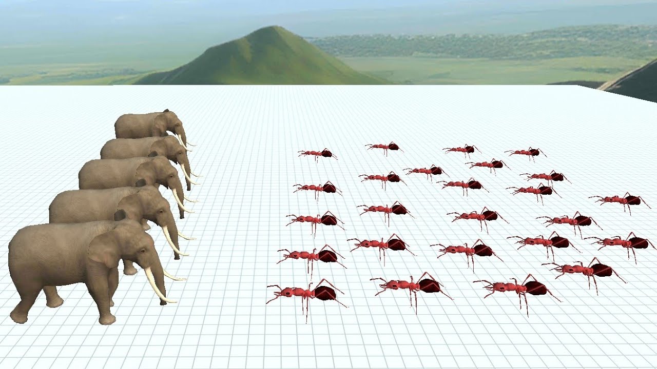 Battle of elephants and ants // Animal Revolt Battle Simulator // ARBS ...