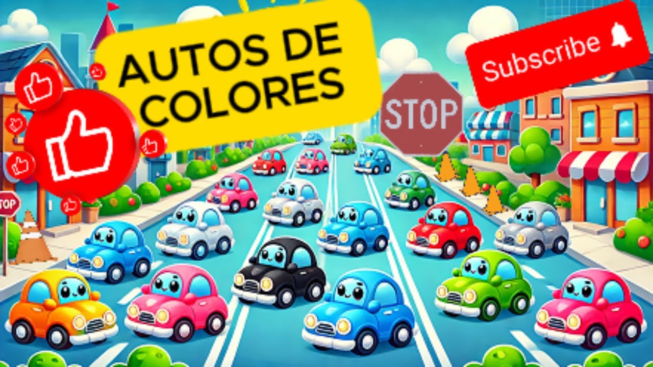 🚗🌈 Autos de Colores 🎶 ┃ Canción Infantil Divertida y Educativa ┃🌙 El ...