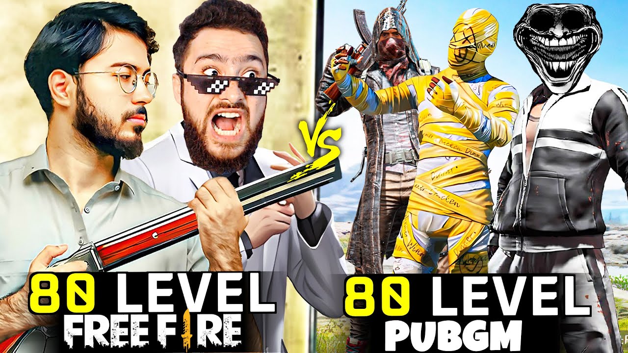 80 Level Free Fire Pros Vs 80 Level Pubgm Pros 😱 - YouTube