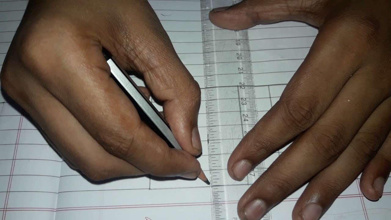 How to draw a 2d abacus structure on a paper - YouTube