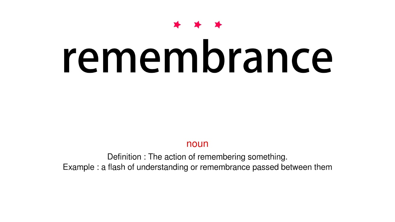 How to pronounce remembrance - Vocab Today - YouTube