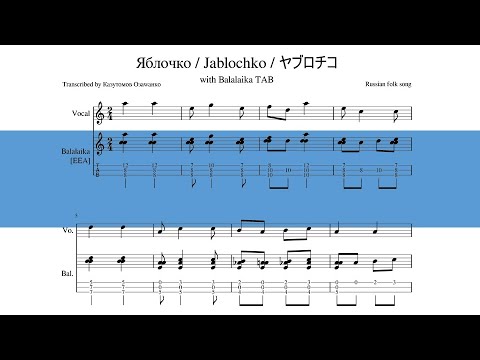 Jablochko transcribed for Balalaika[TAB] - YouTube