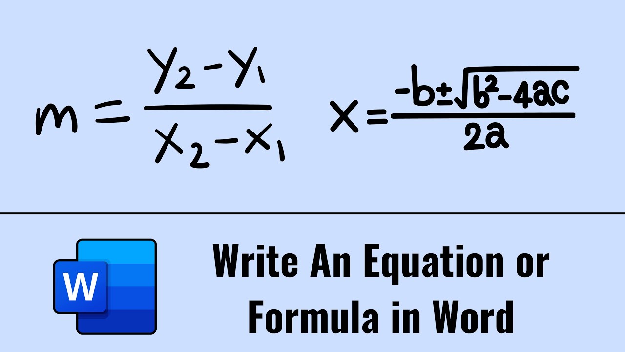 How to write an equation or formula in Word - YouTube