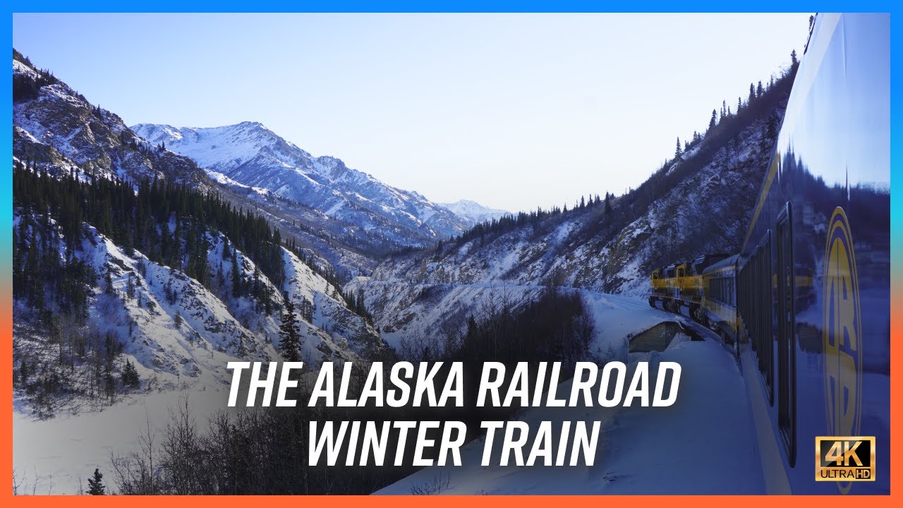 Most Scenic Alaska Railroad Aurora Winter Train Ride Timelapse 4K - YouTube