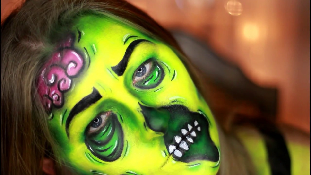 Pop Art Zombie Makeup Tutorial Video Halloween Creative Makeup - YouTube