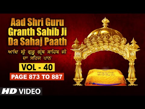 Aad Sri Guru Granth Sahib Ji Da Sahaj Paath (Vol - 40) | Page No. 873 to 887 | Bhai Pishora Singh Ji