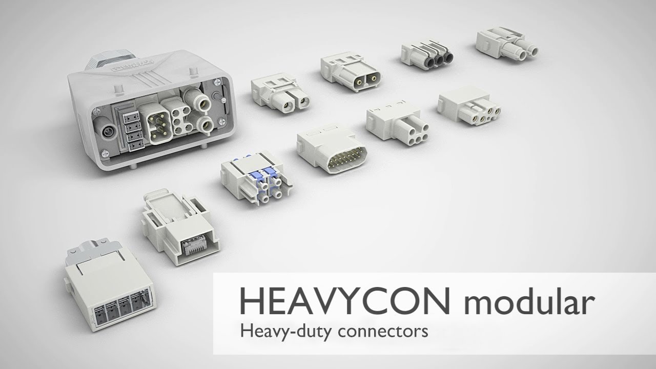 HEAVYCON modular snap-in frames for heavy-duty connectors - YouTube