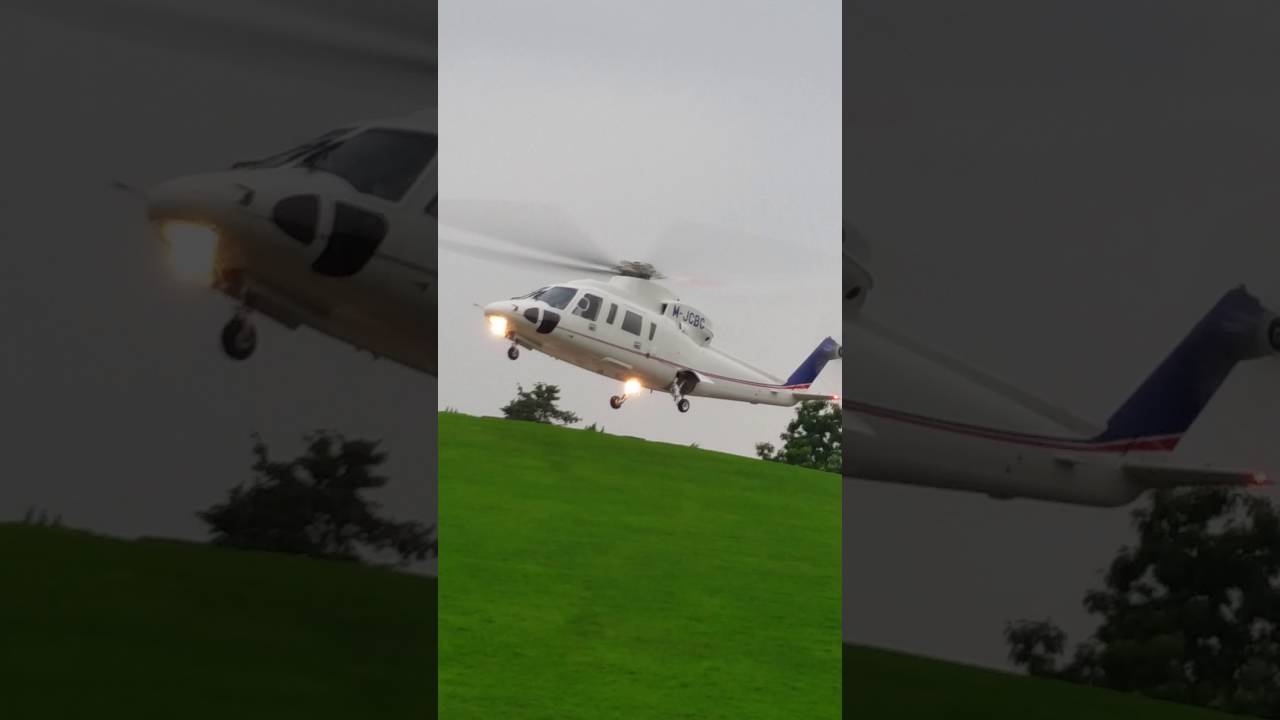 Jcb helicopter taking off - YouTube