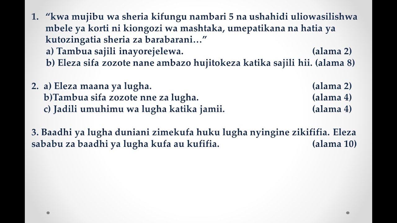 KCSE 2025 | ISIMU JAMII | MASWALI NA MAJIBU - YouTube