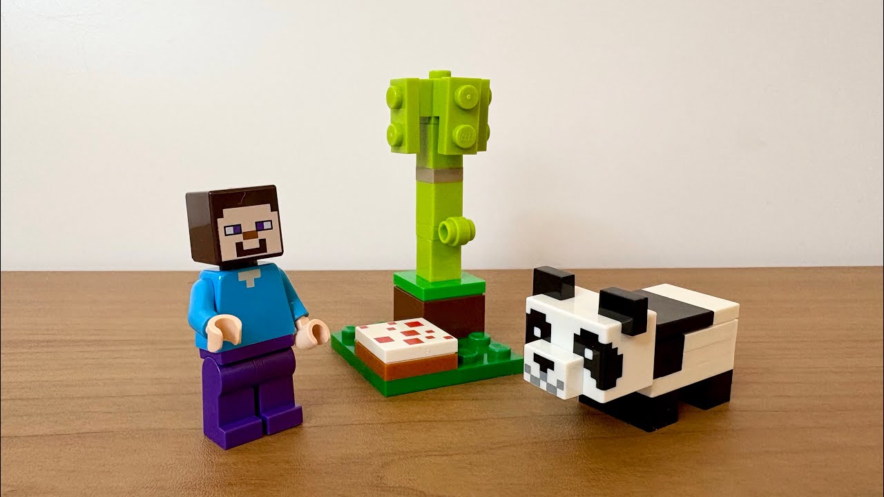 LEGO Minecraft Steve and Baby Panda 30672 Speed Build [Unboxing Toys ...