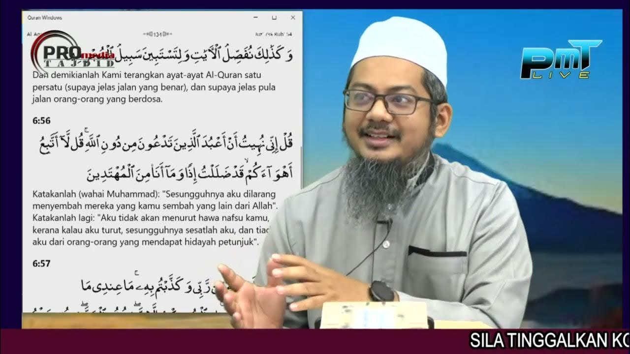 16 11 2021 Ustaz Ahmad Hasyimi Tadabbur Surah An am Ayat 56